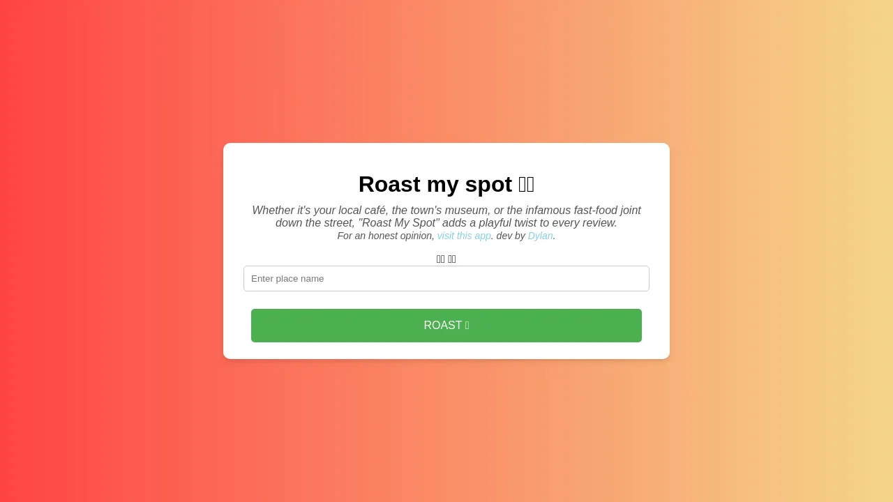 Roast My Spot - BestofAI